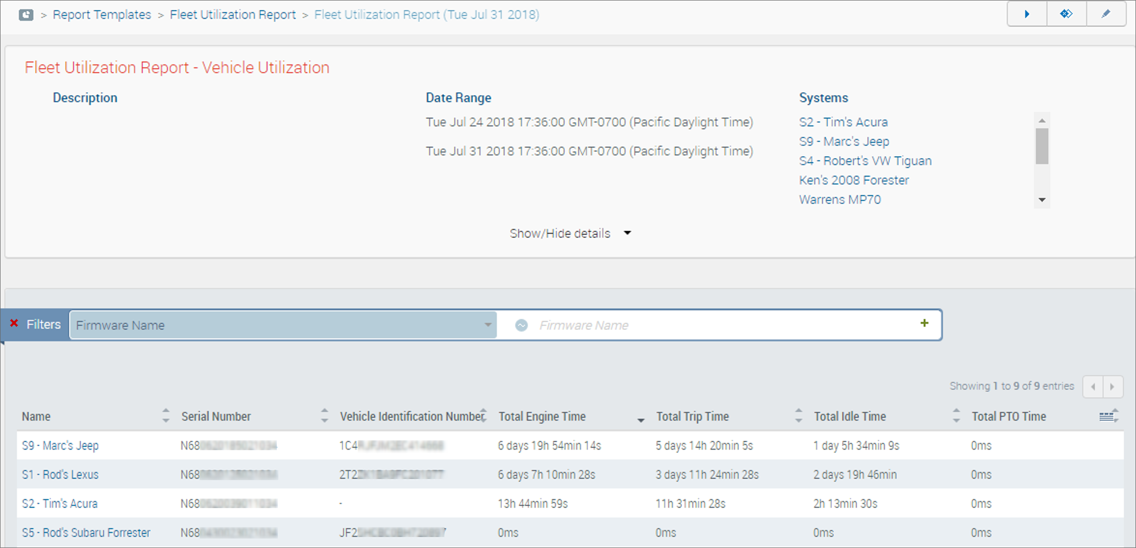 How To Work With And Create Vehicle Utilization Reports Alms Sierra